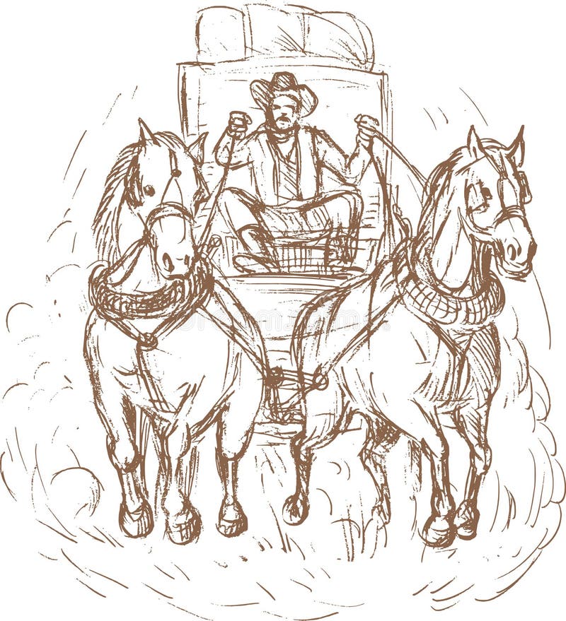Stagecoach Robbery Clipart