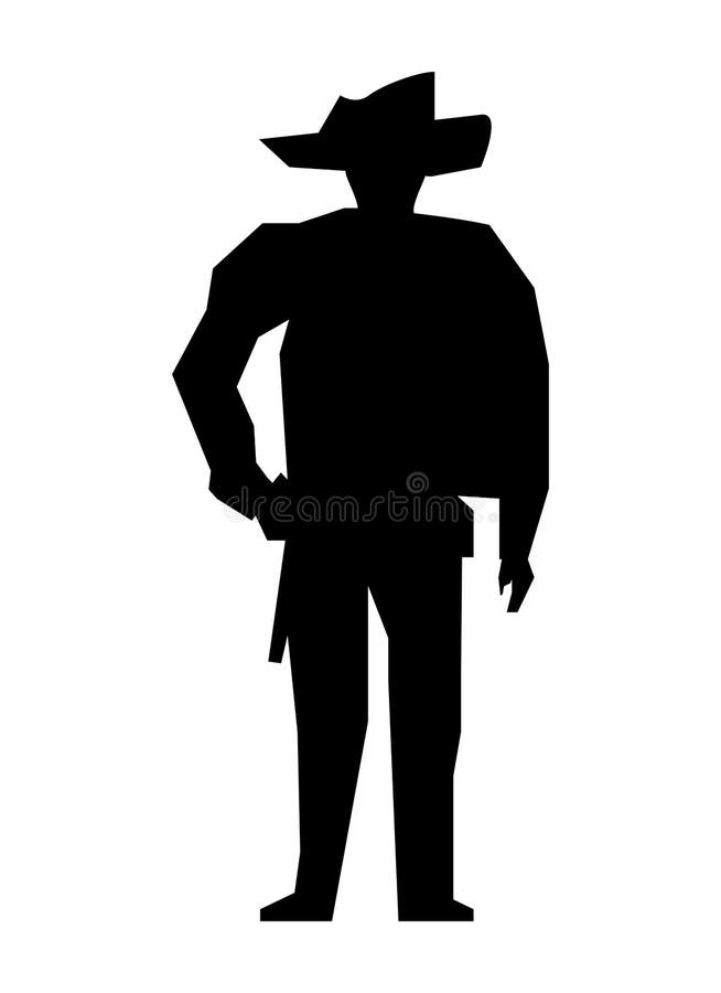 Cowboy Silhouette Standing Stock Illustrations – 407 Cowboy Silhouette ...