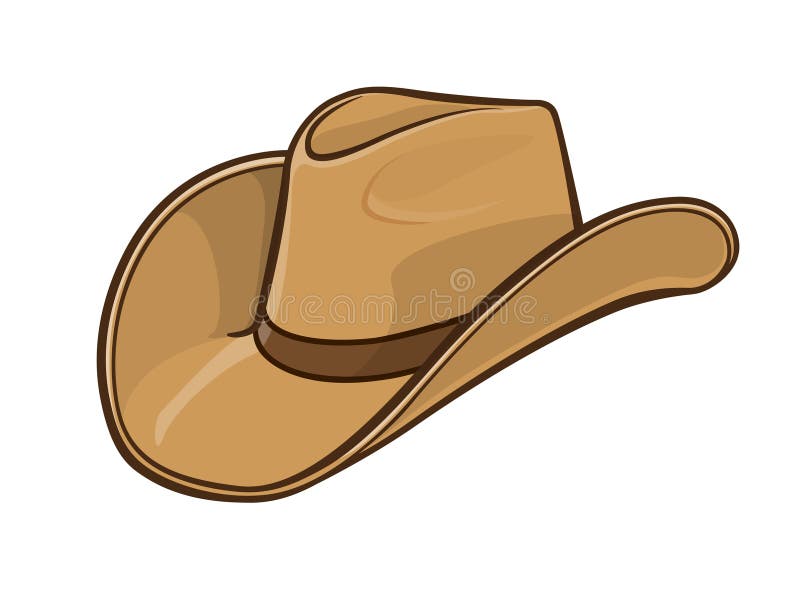 Cowboy Stetson Hat Light Brown Stock Vector - Illustration of isolated ...