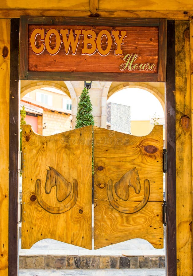 Cowboy style wood door stock image. Image of rural, weathered - 51053385