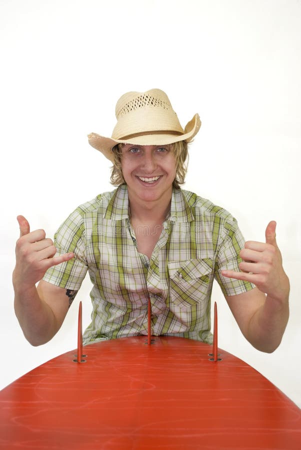 Cowboy Surfer stock photo. Image of studio, background - 13755760