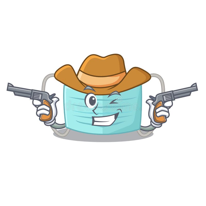 Cowboy Surgical Mask Isolated with the Mascot Stock Vector ...