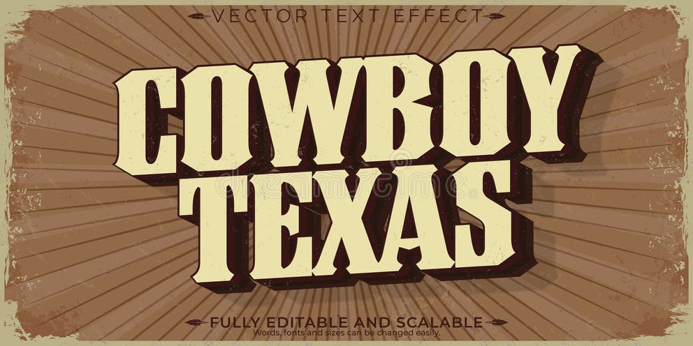 Cowboy Text Effect, Editable Western and Vintage Text Style Stock ...