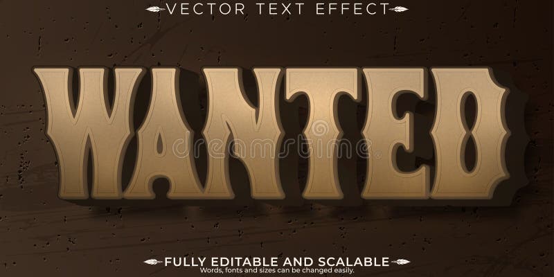 Cowboy Text Effect, Editable Western and Vintage Text Style Stock ...