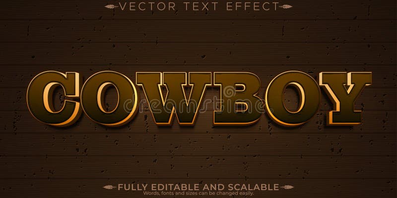 Cowboy Text Effect, Editable Western and Vintage Text Style Stock ...