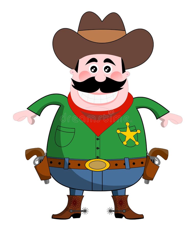 Cowboy with Two Revolvers Ready for a Duel Stock Vector - Illustration ...