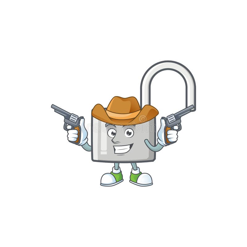 Cowboy Unlock Key with Cartoon Character Design Stock Vector ...