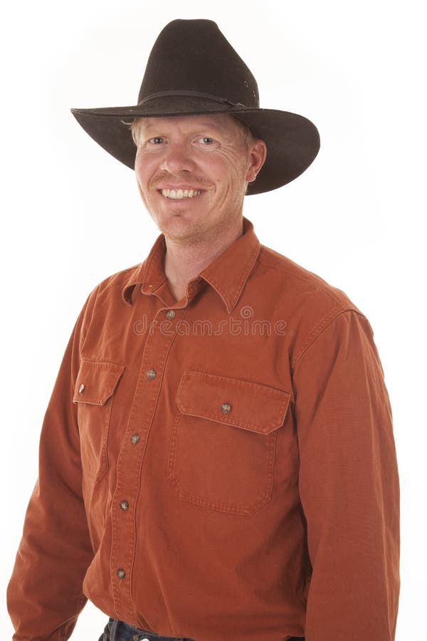 Cowboy upper body smile stock image. Image of character - 32664741