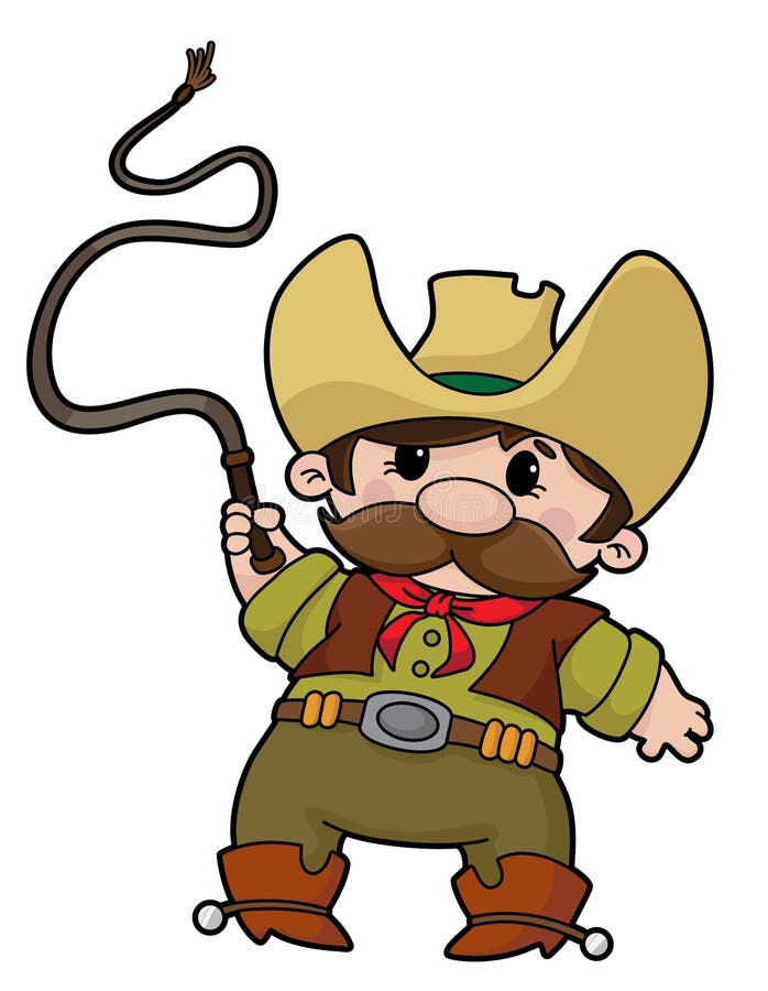 Cowboy with whip stock vector. Illustration of work, wild - 17070667