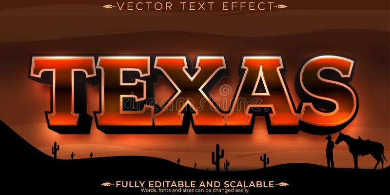 Cowboy Wild Text Effect, Editable West and Texas Text Style Stock ...