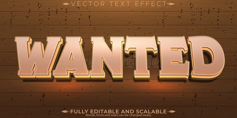 Cowboy Wild Text Effect, Editable West and Texas Text Style Stock ...