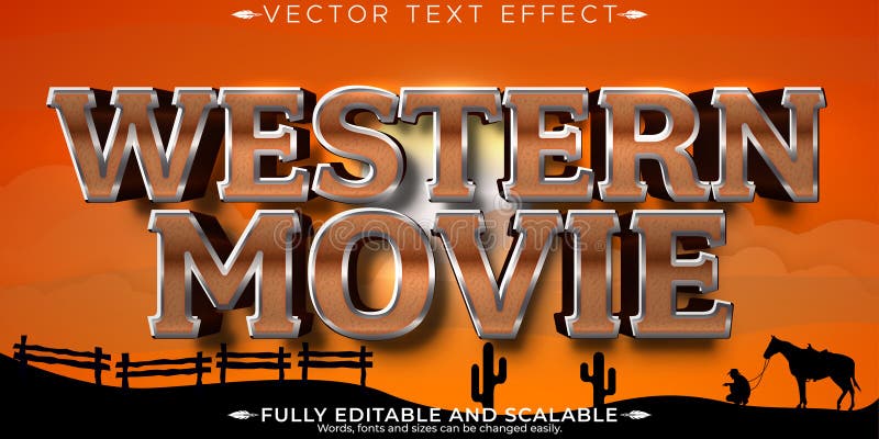 Cowboy Wild Text Effect, Editable West and Texas Text Style Stock ...