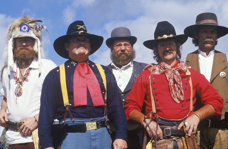 Cowboys in Full Costume during Frontier Reenactment, CA Editorial Image ...