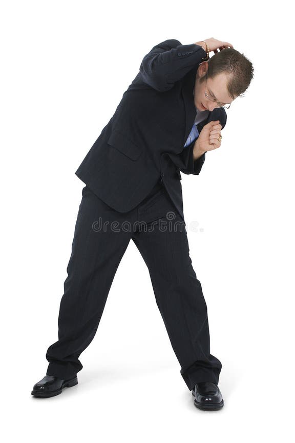 Cowering Business Man in Suit Stock Photo - Image of dressy, formal: 156738