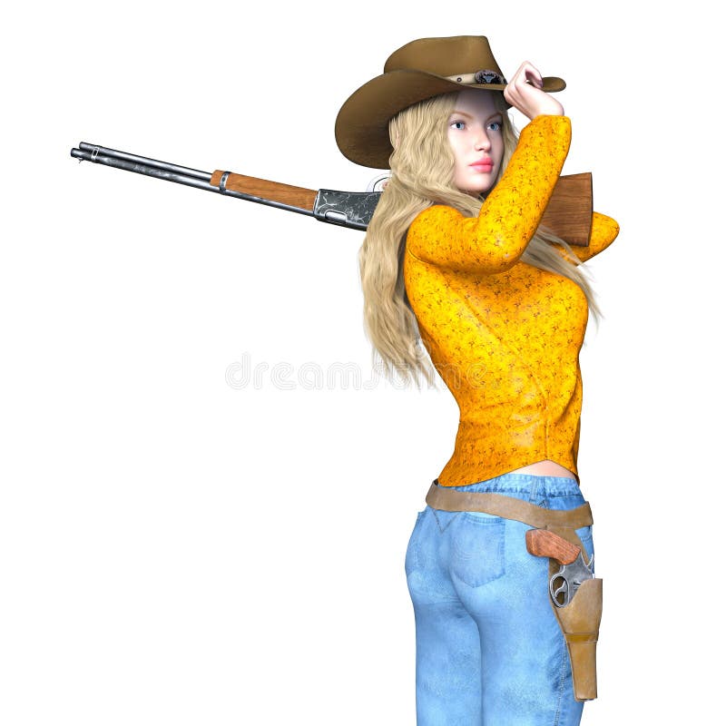 Cowgirl Rifle Stock Illustrations 39 Cowgirl Rifle Stock