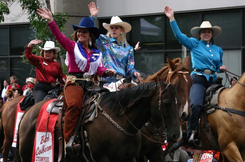 Cowgirls Riding Horses in Parade Editorial Photography - Image of ...