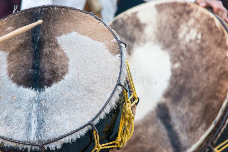 Cow skin taiko drum head stock image. Image of instrument - 50656255