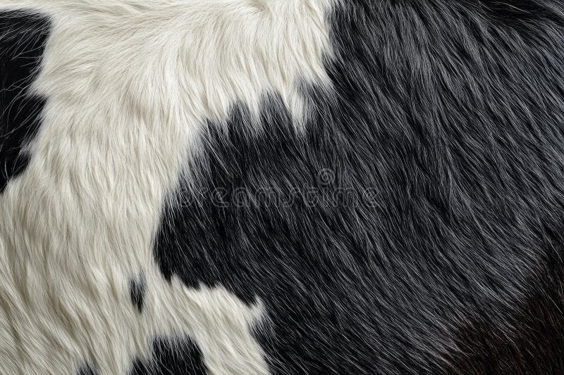 Cowhide Texture Shows Contrasting Black and White Fur Patterns ...
