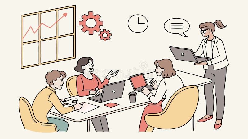 Coworkers Collaborating in Office Teamwork and Professional Interaction ...