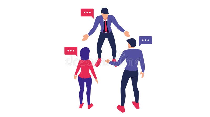 Coworkers Discuss Issues. Helping Each Other Question and Answer. Flat ...