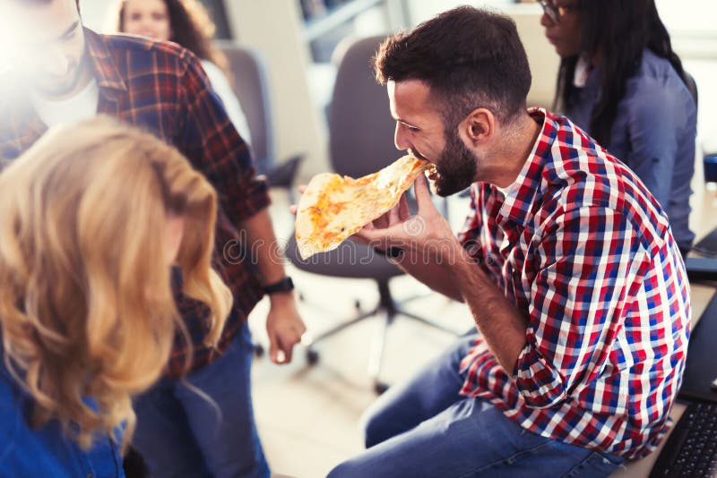 Coworkers Eating Lunch Together Stock Image - Image of enjoying ...