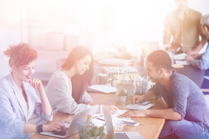 Coworkers Having A Good Time Stock Image - Image of brainstorm ...