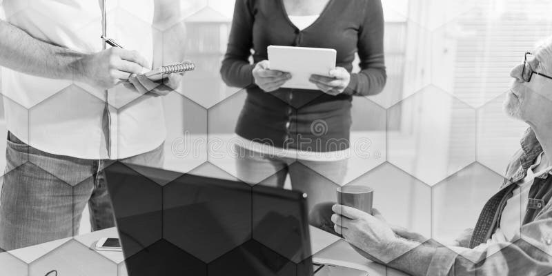 Business People Working Together, Geometric Pattern Stock Image - Image ...