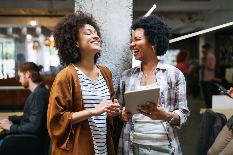 Business People Having Fun and Chatting at Workplace Office Stock Photo ...