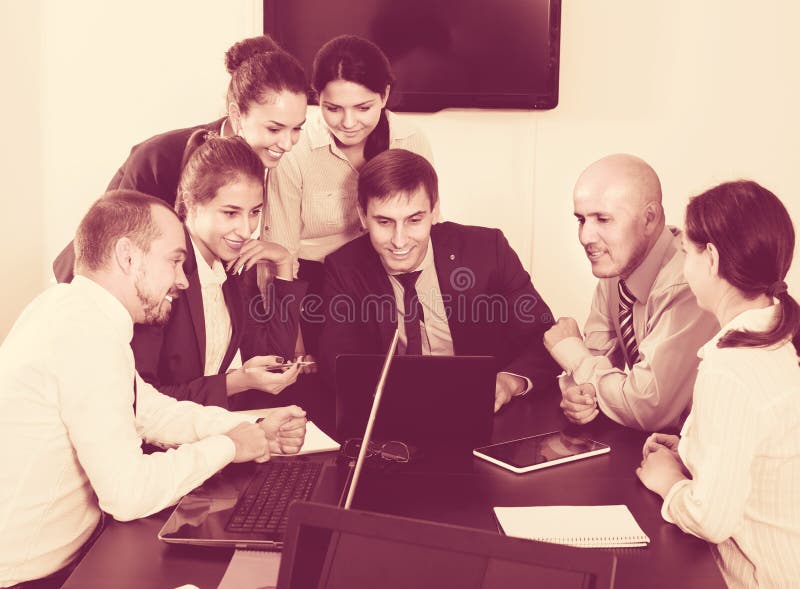 Coworkers Having a Productive Day at Work Stock Photo - Image of notes ...