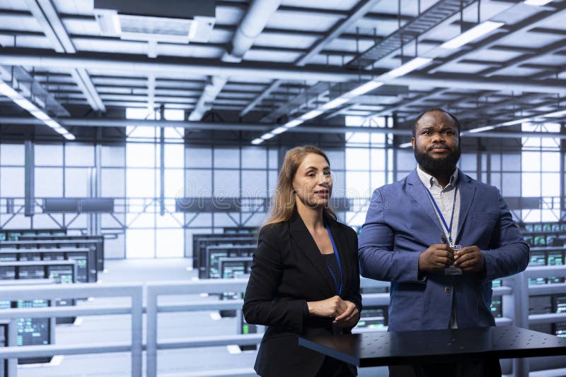 Coworkers Performing Database Backups Using AR Tech Visualization Stock ...