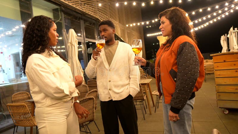 Coworkers Talking while Drinking Beer in a Bar after Work Stock Footage ...