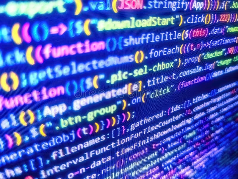 Coworkers Team in Modern Office. Abstract Software Process. Computer Script Typing Work Stock ...