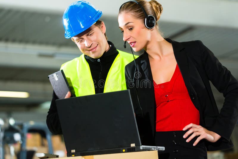 Coworkers at Warehouse of Forwarding Company Stock Photo - Image of ...