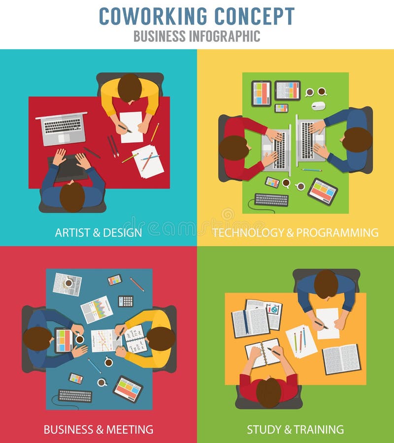 Coworking concept stock vector. Illustration of computer - 48990093