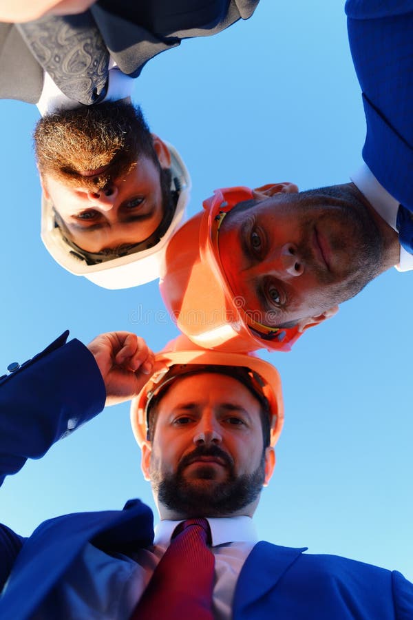 Board of Architects with Interested Faces in Suits and Helmets Stock ...