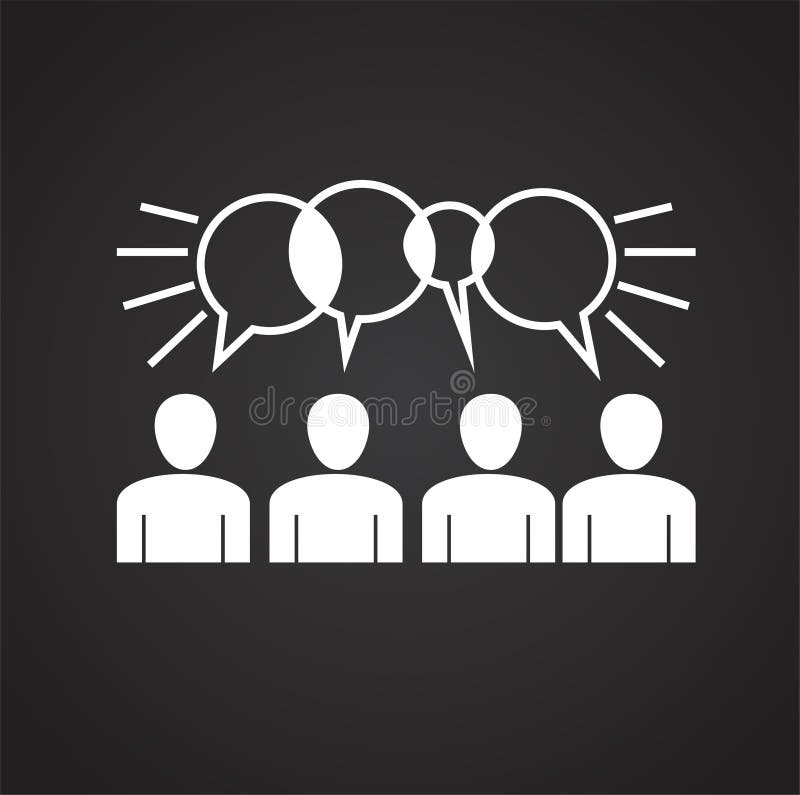 Diskussion Schwarzes Icon Konzept Illustration Vektor Flaches Symbol ...
