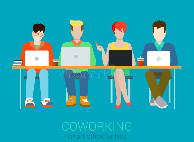 Coworking Flat Web Infographic Concept Vector Stock Vector ...