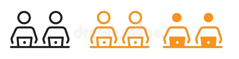 Coworking Icon Set Shared Workspace Illustrations for Business and ...