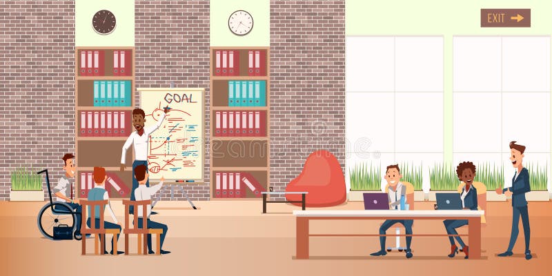 Coworking Office Center. Business People Meeting Stock Vector ...