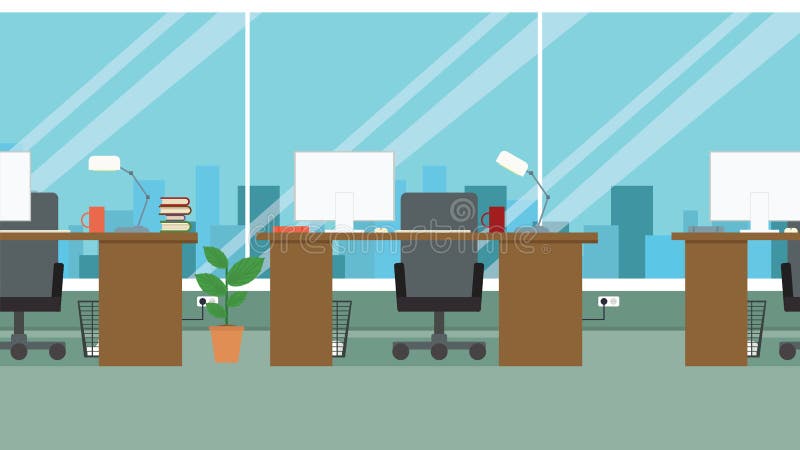 Coworking Office Interior Modern Center Creative Workplace Environment ...