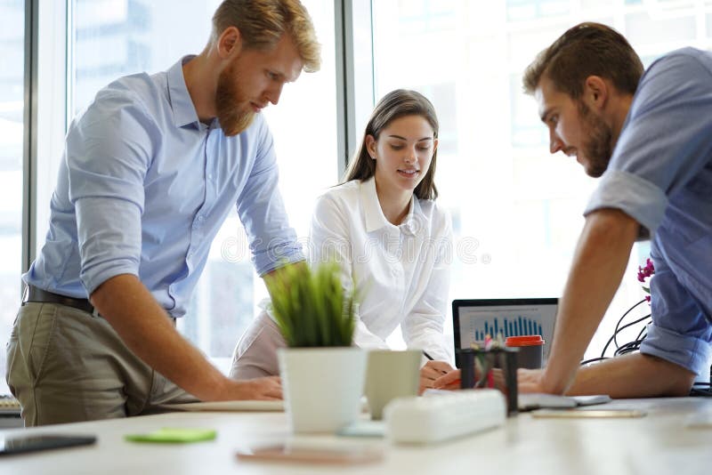 Coworking Process, Designers Team Work Project. Photo Young Business ...