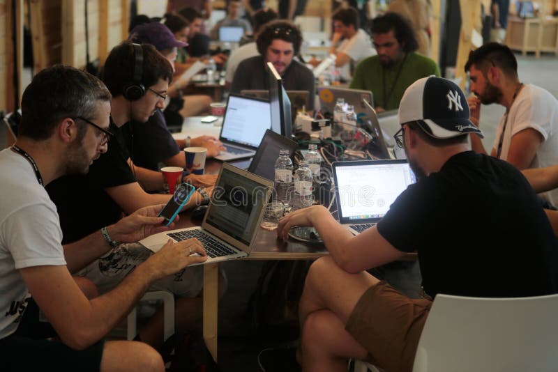 Coworking Programmers Team at Work Editorial Image - Image of festival ...