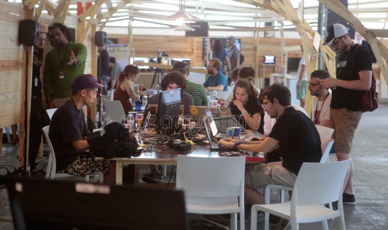 Coworking Programmers Team at Work Wide Editorial Photography - Image ...