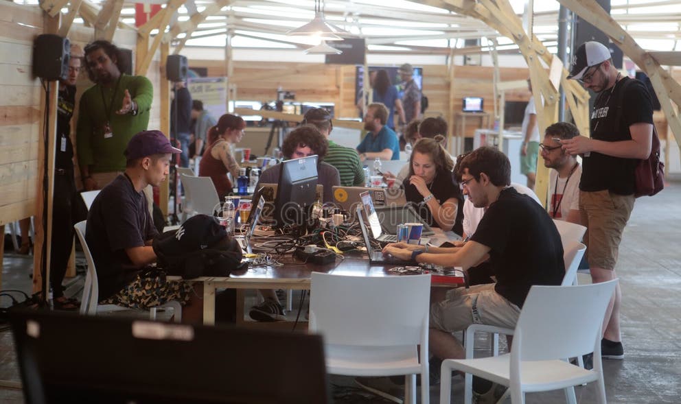 Coworking Programmers Team at Work Wide Editorial Photography - Image ...