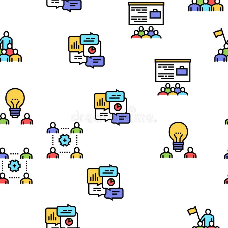 Coworking Service Vector Seamless Pattern Stock Vector - Illustration ...
