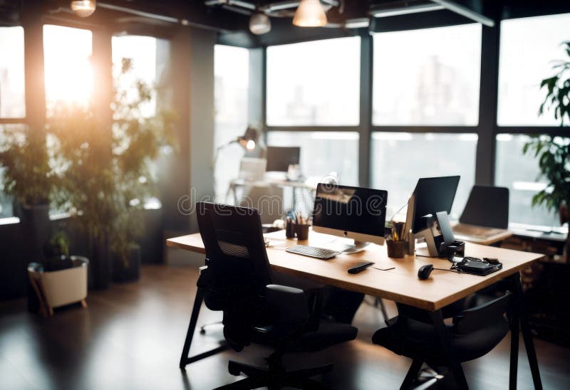 Coworking Sharing Space Created Workspace Office Corporate Desk ...