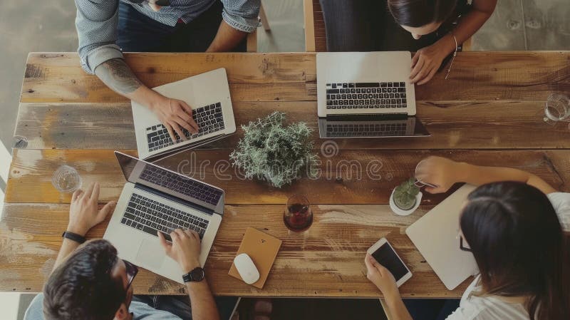 Coworking Space Diverse Group of Young Professionals Working Together ...