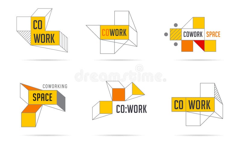 Coworking Space, Networking Zone Logo and Icons Collection. Stock ...