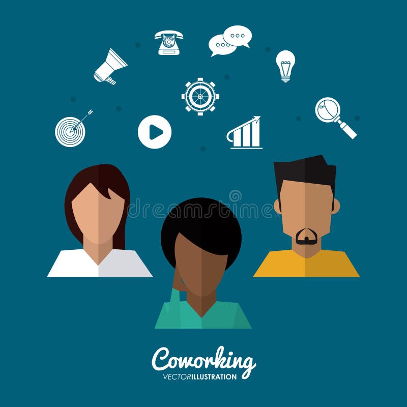 Coworking symbolsdesign vektor illustrationer. Illustration av ...