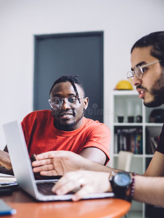 Coworking Young Diverse Students in Class Room Stock Photo - Image of ...